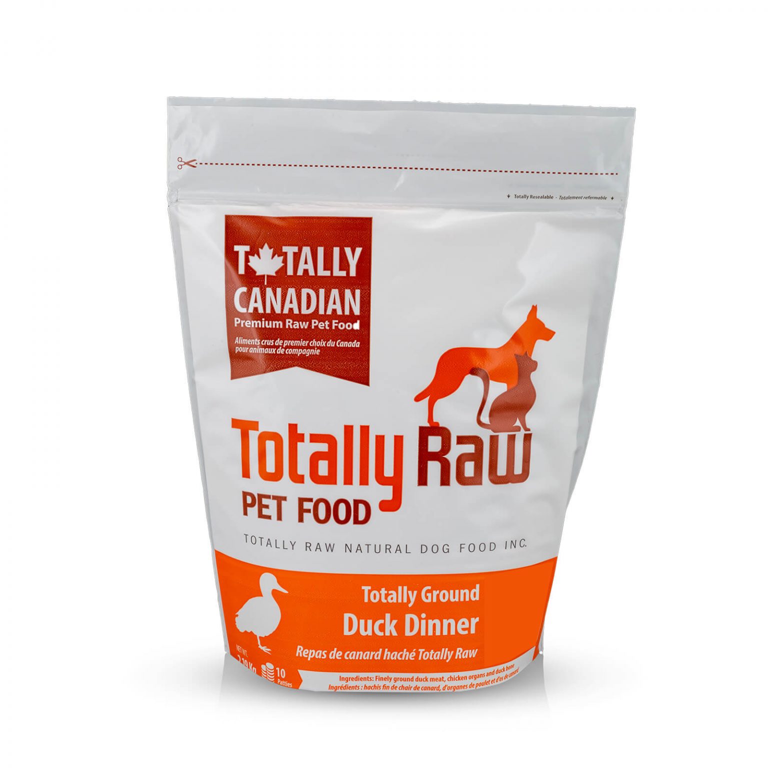 Duck - 10 Patty - Totally Raw Pet Food